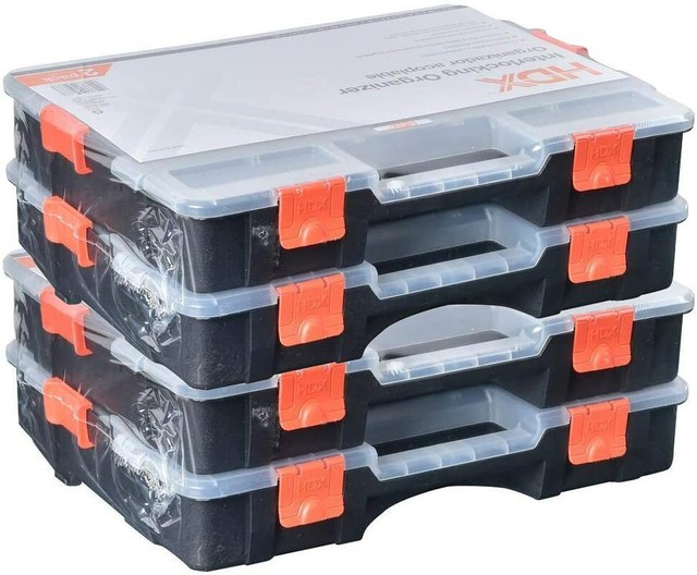 Small Parts 15-compartment Organizer Interlocking 2-pack Storage HDX ...