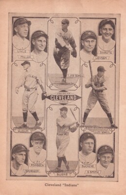 1927 Cleveland Indians Sewell Hudlin Burns - 1920s Baseball Magazine ...