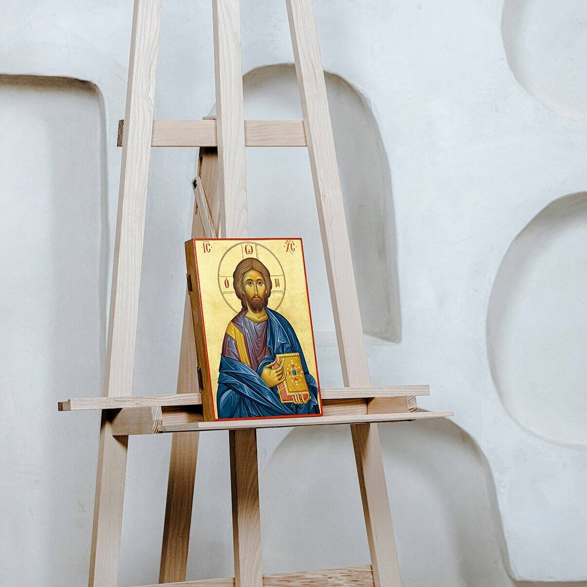 CHRIST PANTOCRATOR Hand Painted Byzantine Orthodox Icon/ 24K Gold Leaf ...