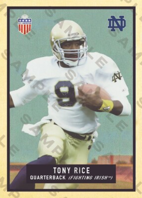 Tony Rice Custom Art Football Card 1951 Topps Magic Design Notre Dame ...