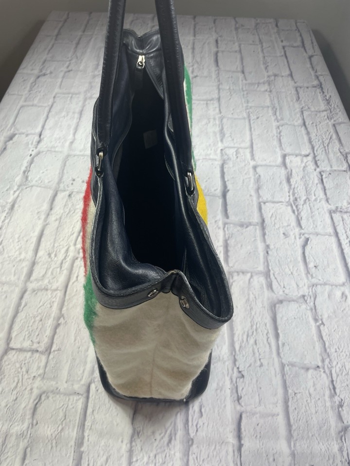 Hudson Bay HBC Striped 100% Wool Bag W Dust Bag Limited Edition Very ...