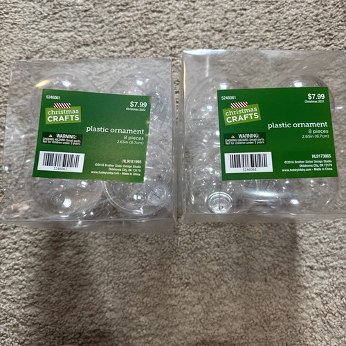 Christmas shatterproof Clear Plastic Ornaments A Lot Of 2 Hobby Lobby ...