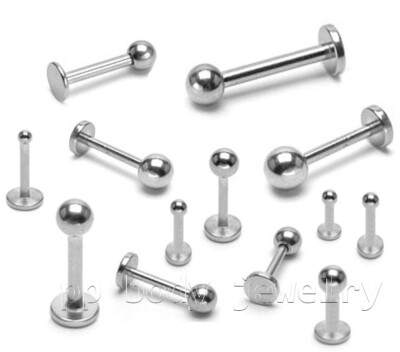 20G 18G 16G 14G Ball Top Surgical Steel Labret Stud Ear Helix Cartilage ...