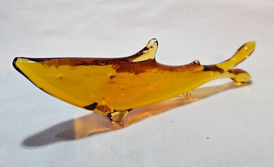 Vintage Pilgrim Art Glass Amber Glass Fish Shark Figurine MCM | eBay