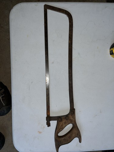 Vintage 27" Long Butchers Meat Cut Bone Saw Wooden Handle 19 1/2 ...