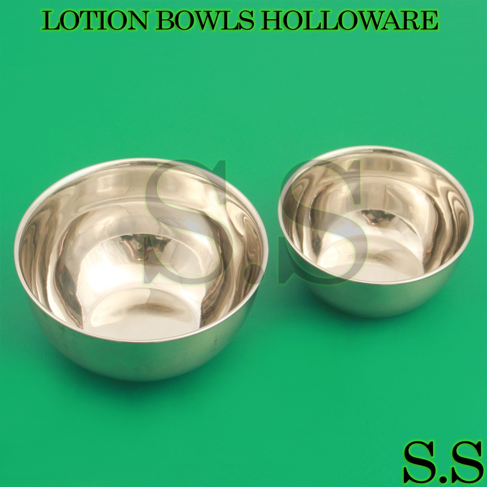 2 X LOTION BOWLS HOSPITAL HOLLOWARE INSTRUMENTS MEDICINE BOWL STAINLESS ...