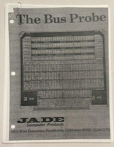 1981 Jade Bus Probe S-100 Computer Hardware Manual TSX-200M *Black ...
