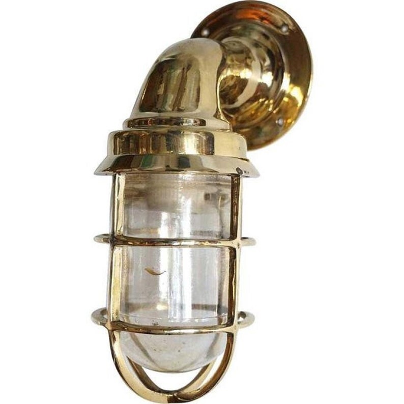 New Nautical Marine Antique Swan Neck Brass Wall Sconce Ship Light ...