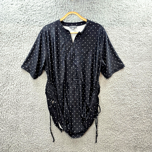 Autograph Womens Swim Top Plus Size 22 Black White Spot Stretch Knit | eBay