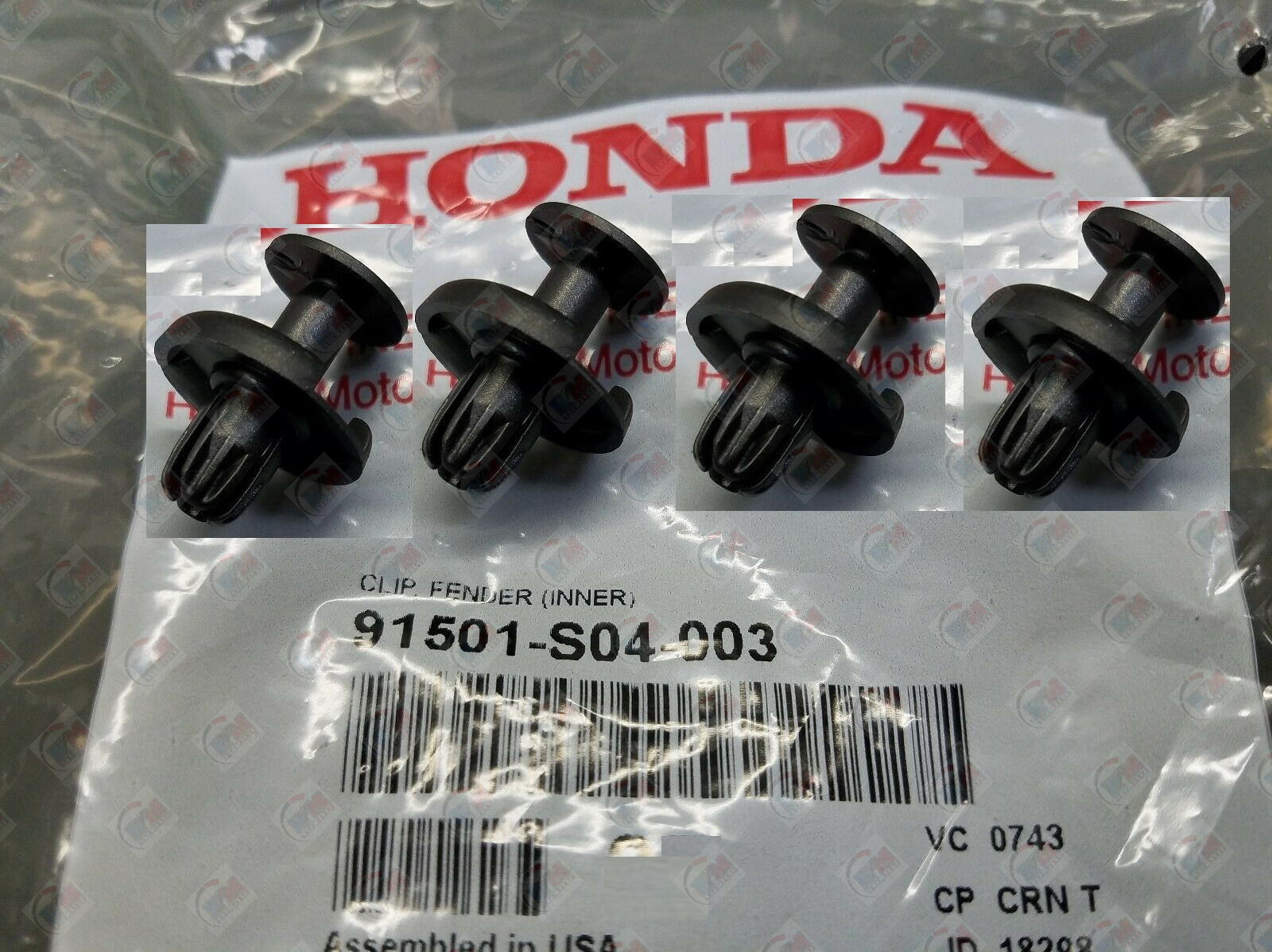 4X GENUINE for HONDA FENDER LINER CLIP 91501-S04-003 | eBay