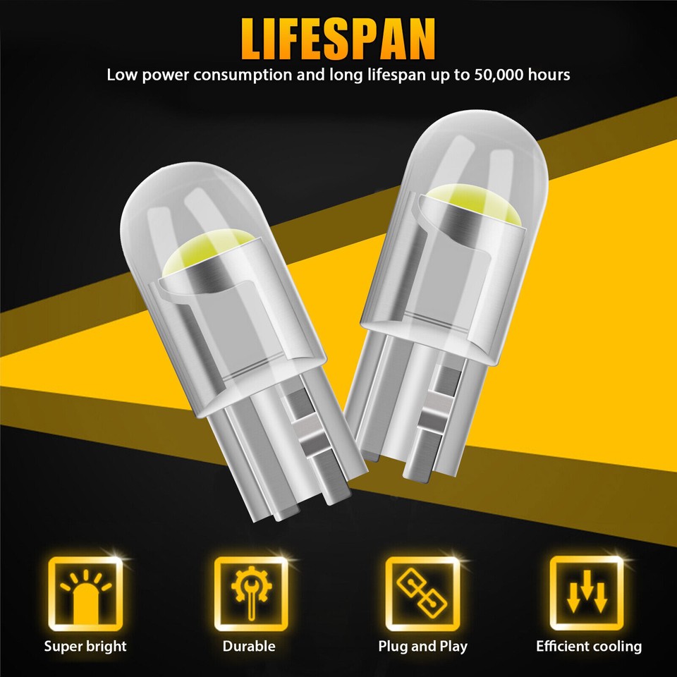 1X T10 LED Light Bulbs Car Interior License Plate white Color Light New ...