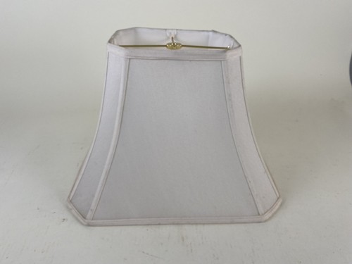 Off White Cream Silk Cut Corner Rectangle Lamp Shade Table | eBay
