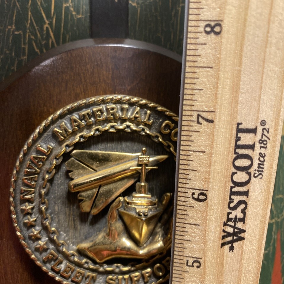 US Naval Military Plaque Naval Material Command Fleet Support Vintage ...