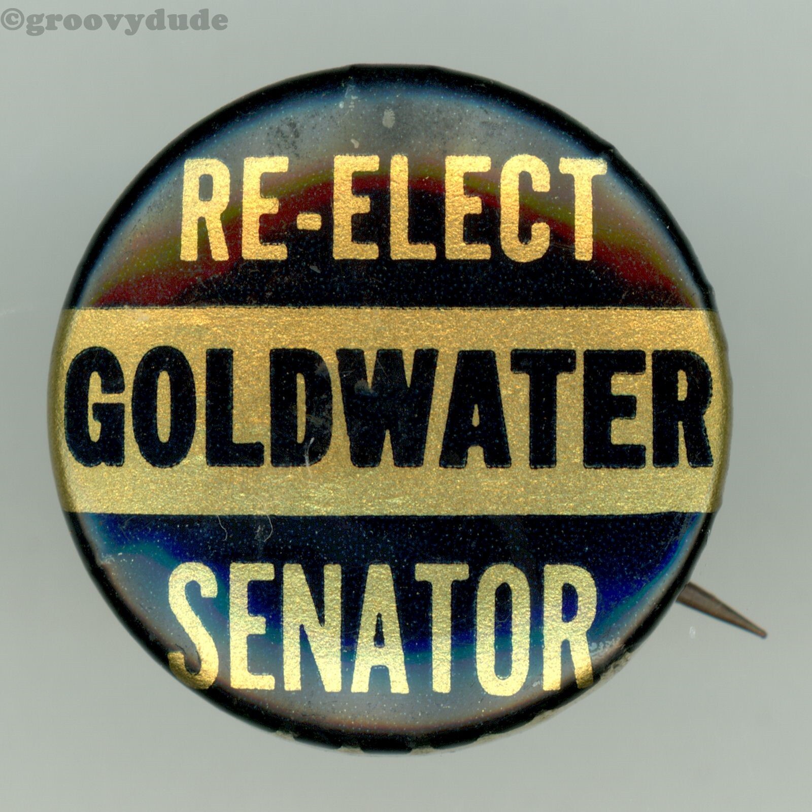 Re-Elect Barry Goldwater Arizona Senator 1" Celluloid Senate Pin ...