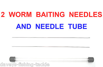 2 WORM BAITING NEEDLES+TUBE FOR LUG RAG WORM SEA FISHING BAIT CLIP RIGS ...