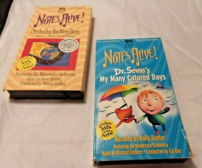 Dr. Seuss Notes Alive! VHS Lot of 2 Many Colored Days + On The Day You ...