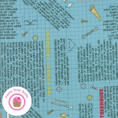 Moda TREEHOUSE CLUB 5631 16 Blue Multi Text SWEETWATER Quilt Fabric | eBay