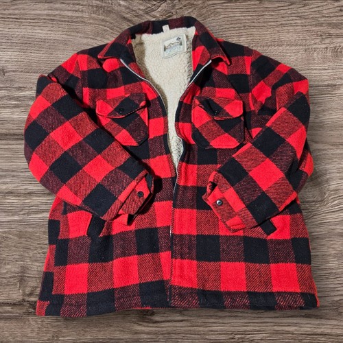 VTG/70s Forester Rugged Wool Blend Sherpa-Lined Buffalo Red Mackinaw ...
