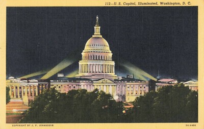 Postcard US Capitol Illuminated Washington DC | eBay