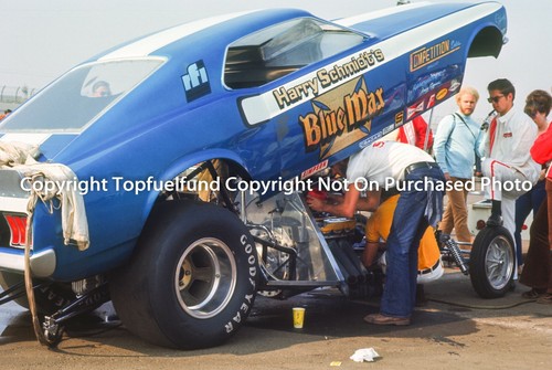 Harry Schmidt Blue Max Circa 1970 Mustang NHRA Top Fuel Funny Car 8x12 ...
