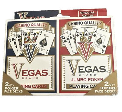 New Vegas Brand value pack 4 decks playing cards, poker & jumbo face ...