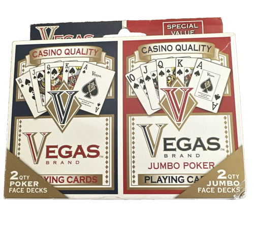 New Vegas Brand value pack 4 decks playing cards, poker & jumbo face NEW | eBay