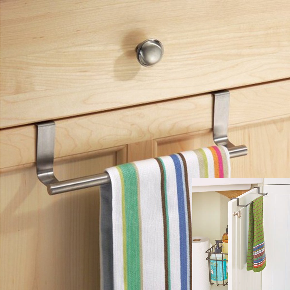 Kitchen Towel Rail Holder Silver 23CM Over The Cabinet Door Towel ...