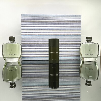REALITIES MEN 3pc Set 3.4oz EDC Spr +3.4oz A/Shave Lotion +75g Deo Stk ...
