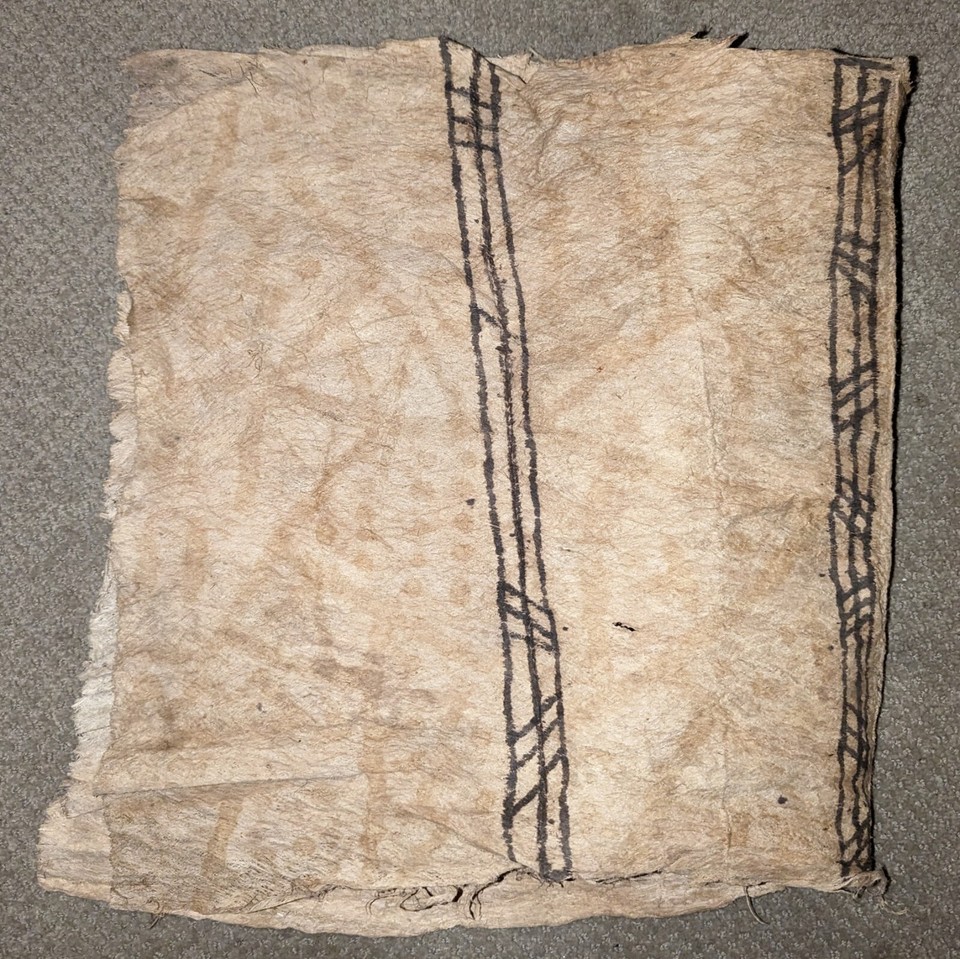 VERY RARE AFRICAN M'BUTI PYGMY NATIVE PAINTING TEXTILE BARK LOINCLOTH ...