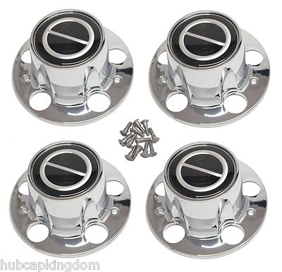 BRONCO II RANGER EXPLORER Wheel Chrome Center Hub Cap BLACK Set of 4 w ...