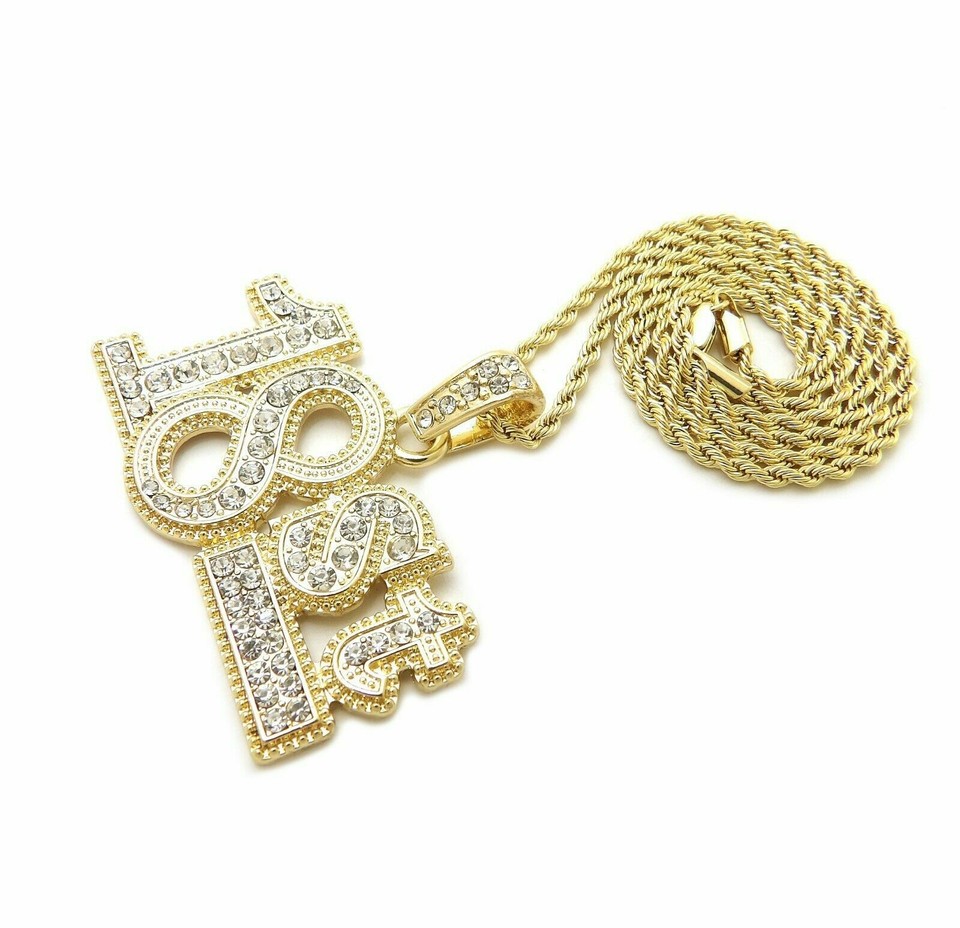 Hip Hop Iced Meek Mill 18ST Pendant & 18" 20" 24" Cuban Rope Box Chain ...
