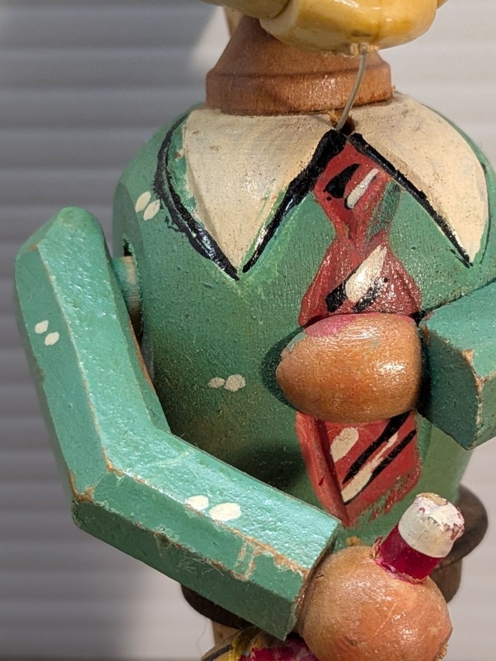 Vintage Hand-Carved Mechanical Cork Bottle Stopper Man Drinking Wine | eBay