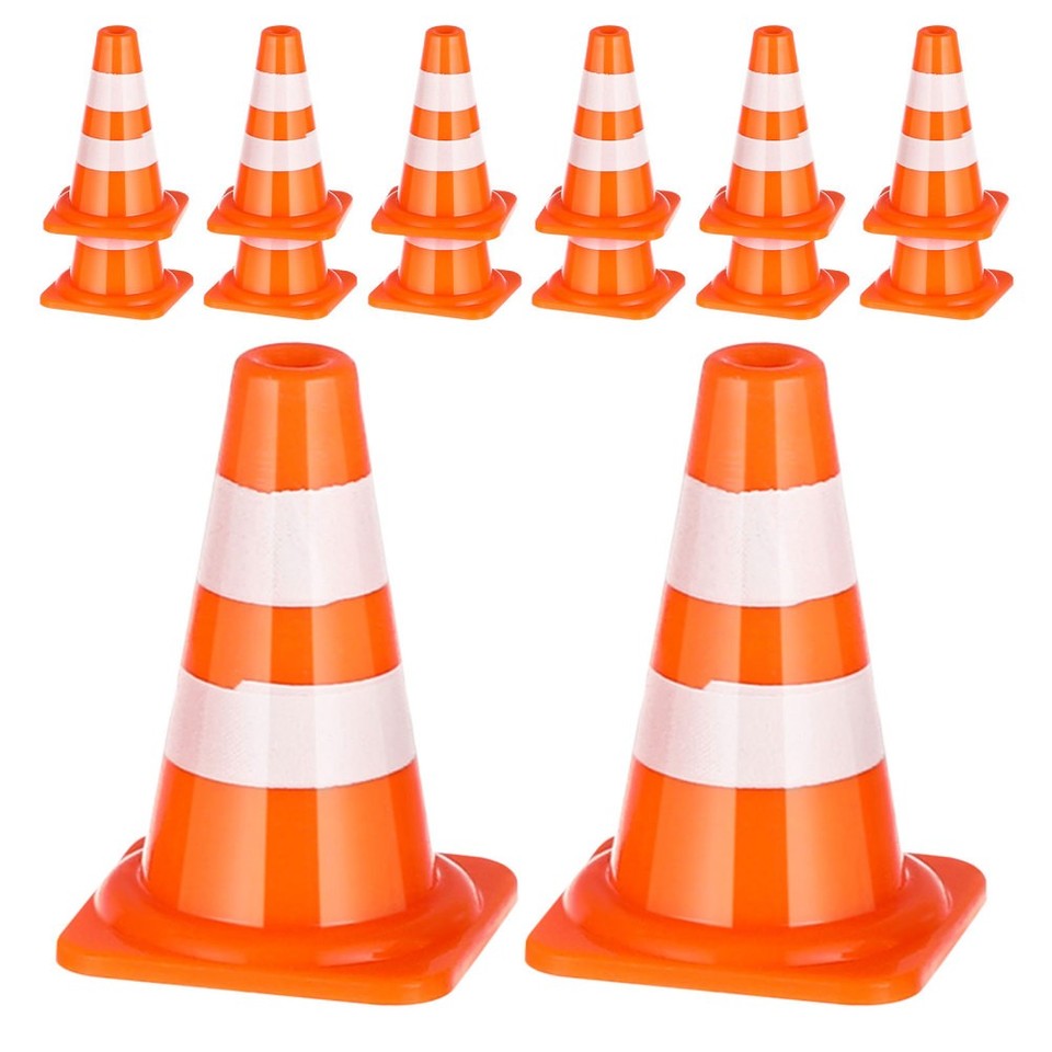 48pcs Mini Traffic Cones: 1 Inch Orange Plastic Learning Traffic Scene ...
