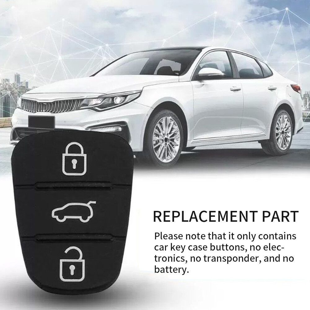2pcs Repair Black Soft Professional Removable Key Fob Button Pad Fit ...