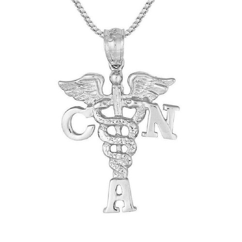 Sterling Silver CNA Certified Nursing Assistant Pendant / Charm, Box ...