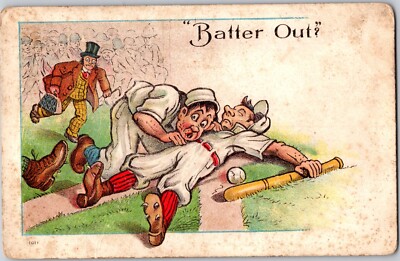 Rare! c 1910 Vintage Postcard - Baseball Card Cartoon - Doctor - Rare ...
