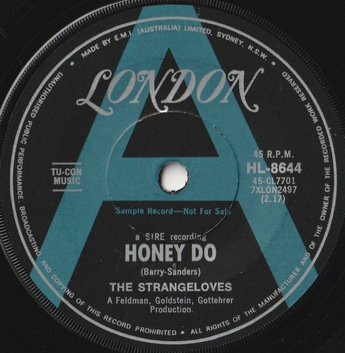 STRANGELOVES 45: HONEY DO b/w I WANNA DO IT AUSSIE LONDON 8644 EX & EX ...