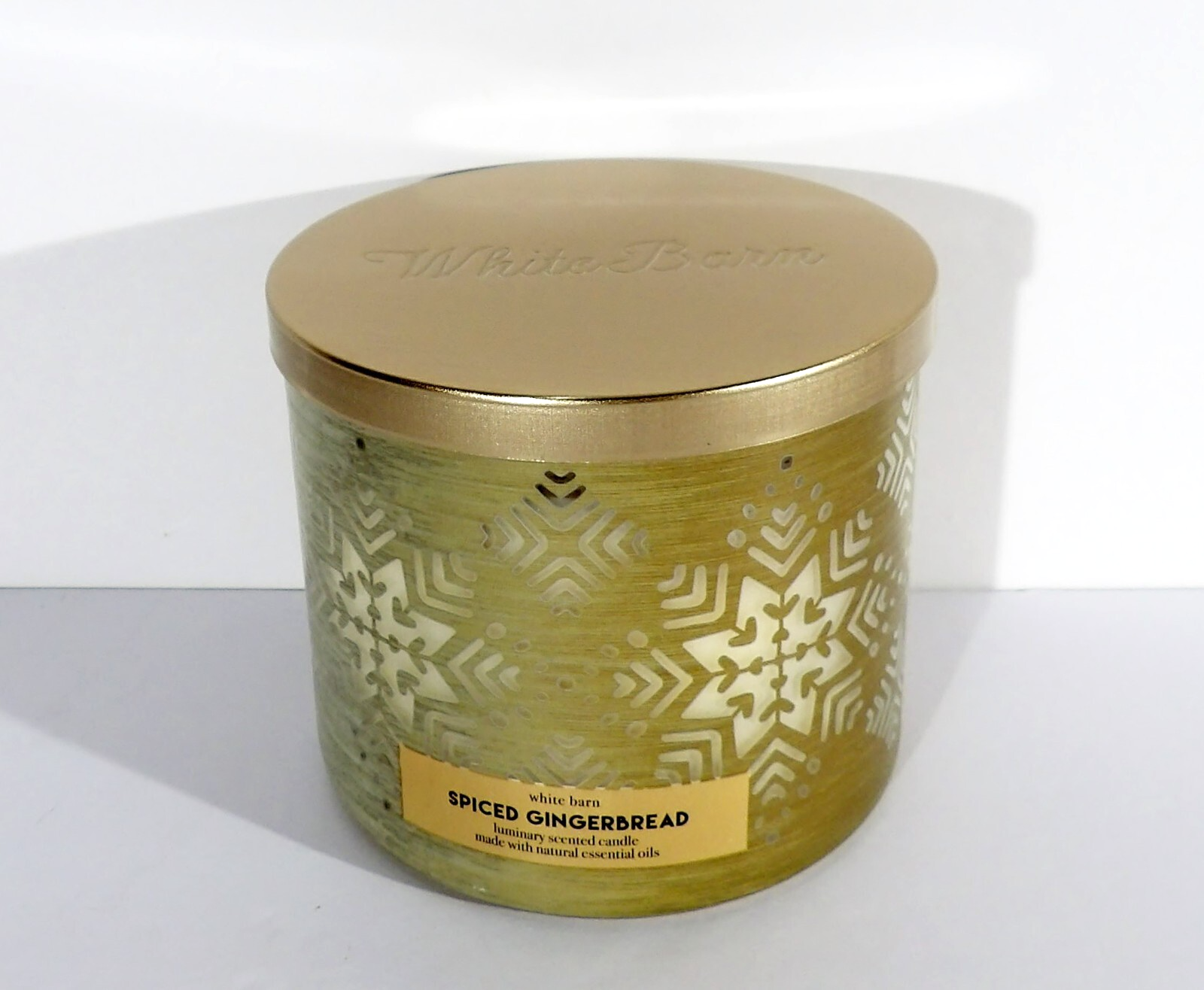 White Barn Bath Body Works Spiced Gingerbread 3-Wick Luminary Candle 14 ...