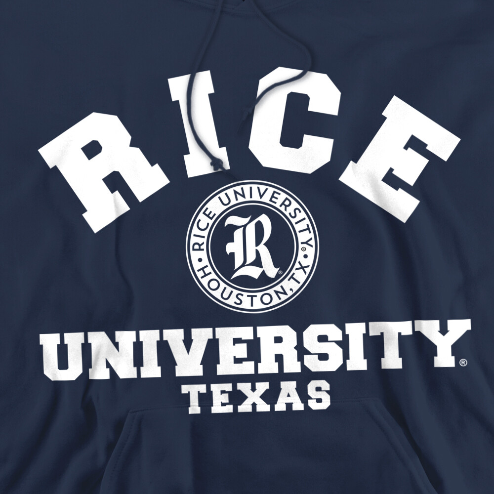 Rice University Adult Pullover Hoodie Circle Logo, Navy, S-3XL | eBay