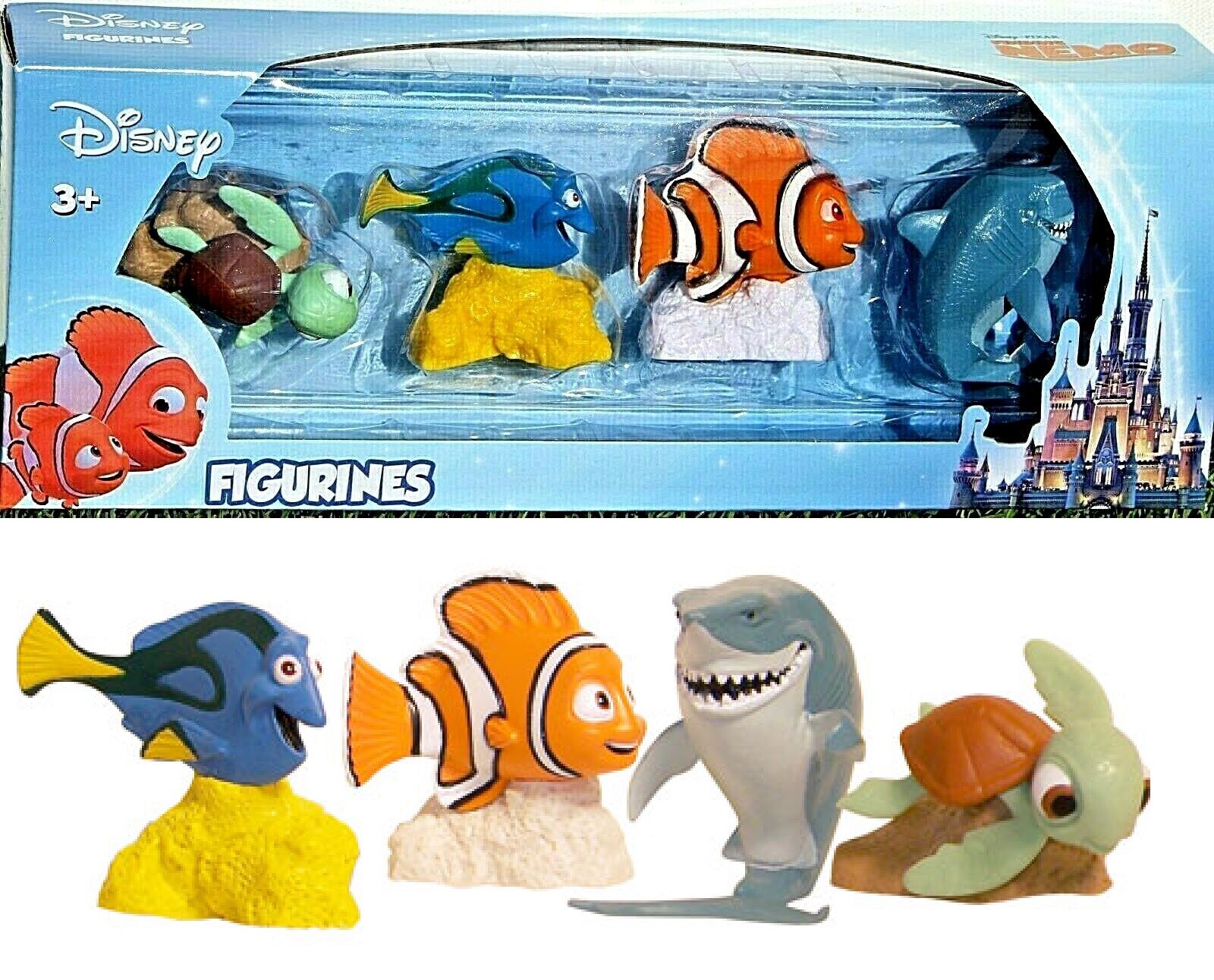 NEW - 4 FINDING NEMO Figurine Playset BEVERLY HILLS TOY Disney Cake ...