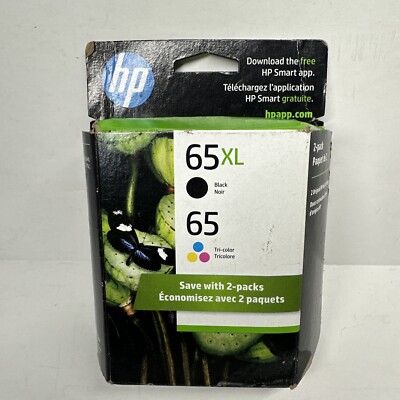 HP 65XL Black & 65 Color Ink Combo 2-Pack Exp. March 2024 - NEW SEALED ...