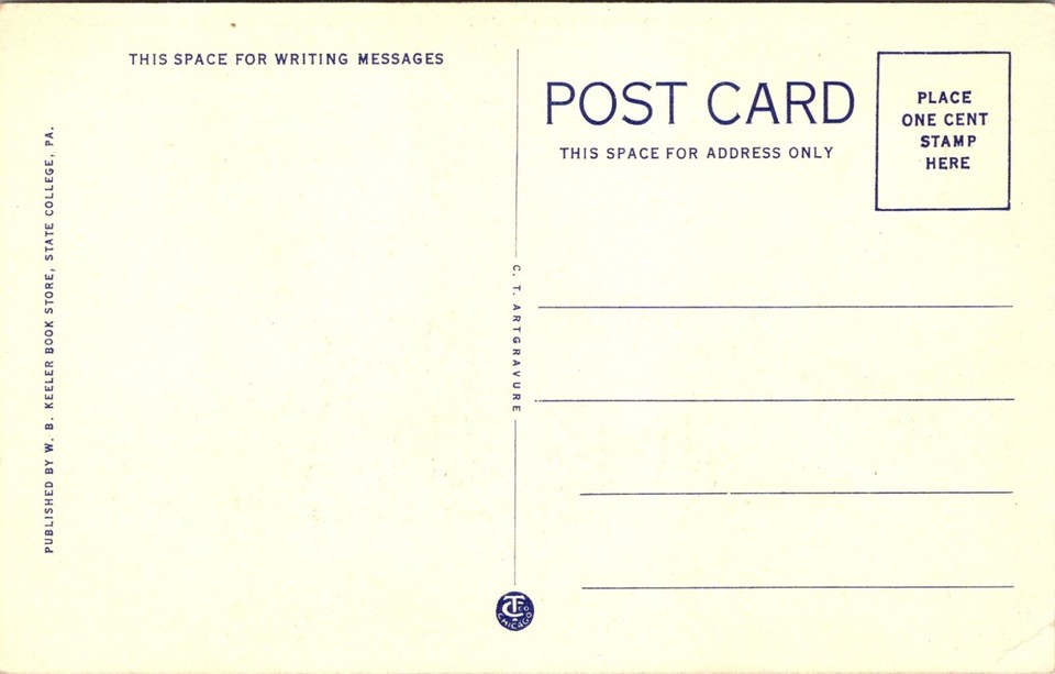 PSU State College University Phi Gamma Delta Frat Pennsylvania Postcard ...