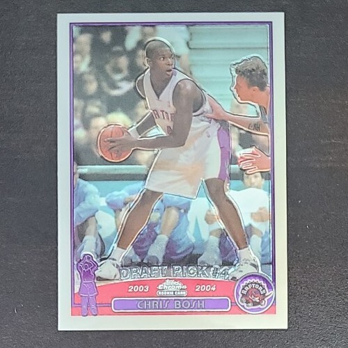 2003-04 TOPPS CHROME ROOKIE CARD CHRIS BOSH #114 TORONTO RAPTORS RAW ...