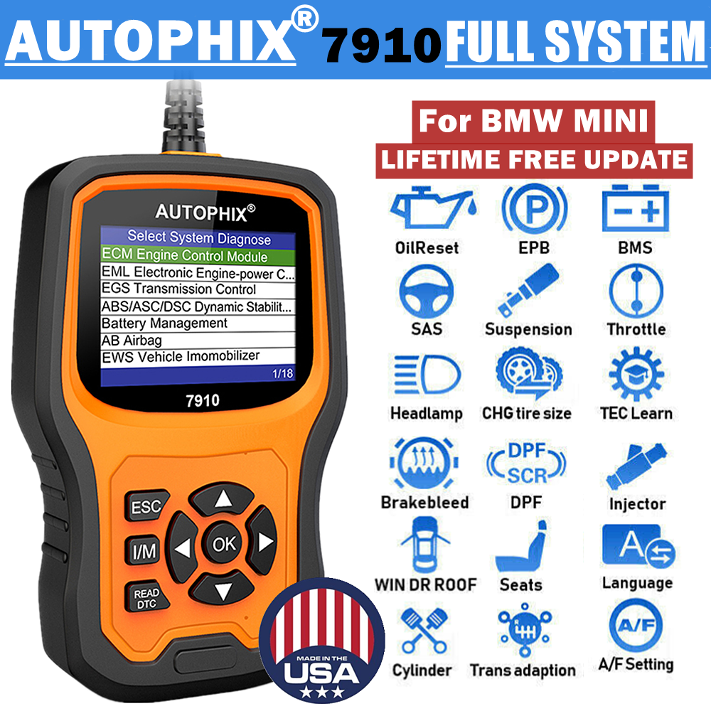 AUTOPHIX 7910 for BMW OBD2 Scanner Full Systems Code Reader Diagnostic ...