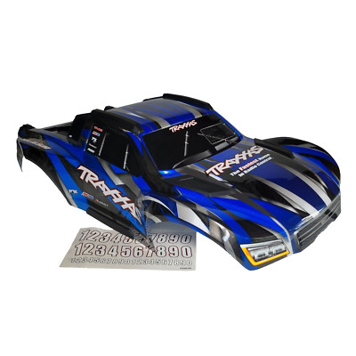 Fits Traxxas Maxx Slash Body Blue Black Clipless Factory Painted Decals ...