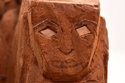 RARE Palau Micronesia Squatting FERTILITY Figure Pearl Eyes Statue ...