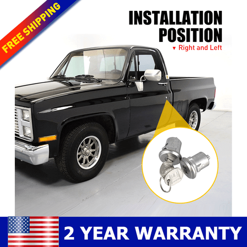 2pcs Door Lock Cylinder Set For Chevrolet Truck / C10 C20 C30 GMC 1500 ...