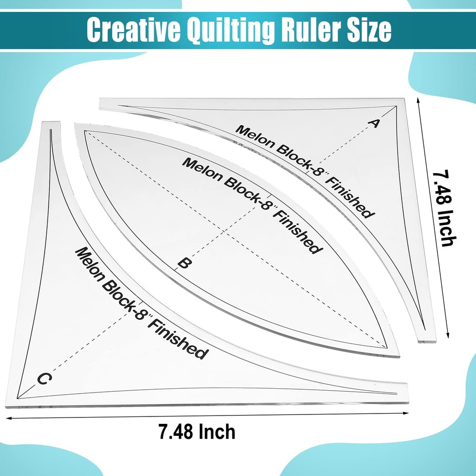 Acrylic Quilt Ruler Set 3 Pc Curve Quilting Template Quilting Rulers ...