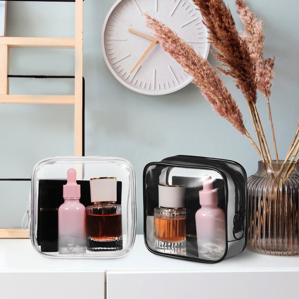 4 Pcs Storage Bag Travel See Through Make up Transparent Zipper Pouch ...