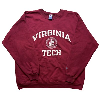 Vintage Virginia Tech University Champions Pullover Hoodie Sweatshirt ...